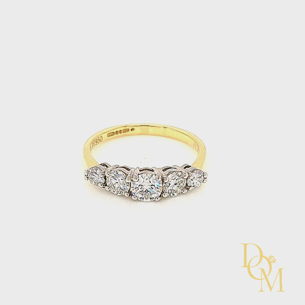 18ct & Platinum Graduating Five Stone Diamond Ring - 1.03ct – Diana O'Mahony Jewellers