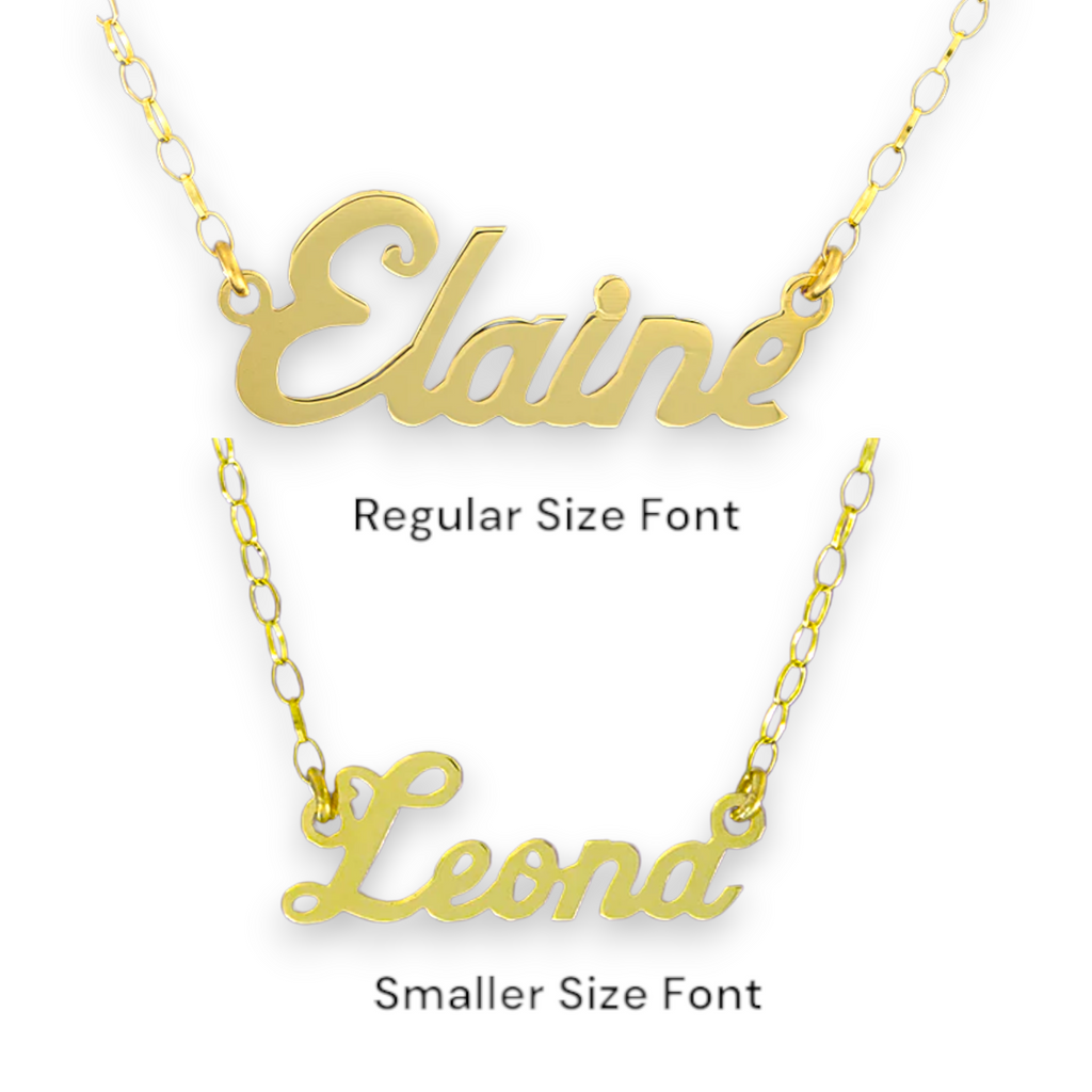 9ct Gold Name Chain- Smaller Font – Diana O'Mahony Jewellers